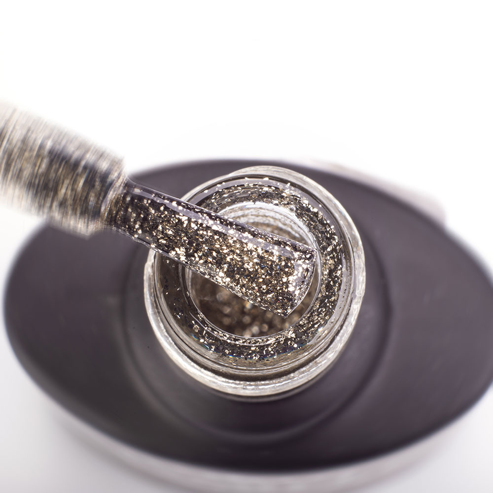 Гель-лак Komilfo DeLuxe Series №G011 (біле золото з блискітками), 8 мл ...