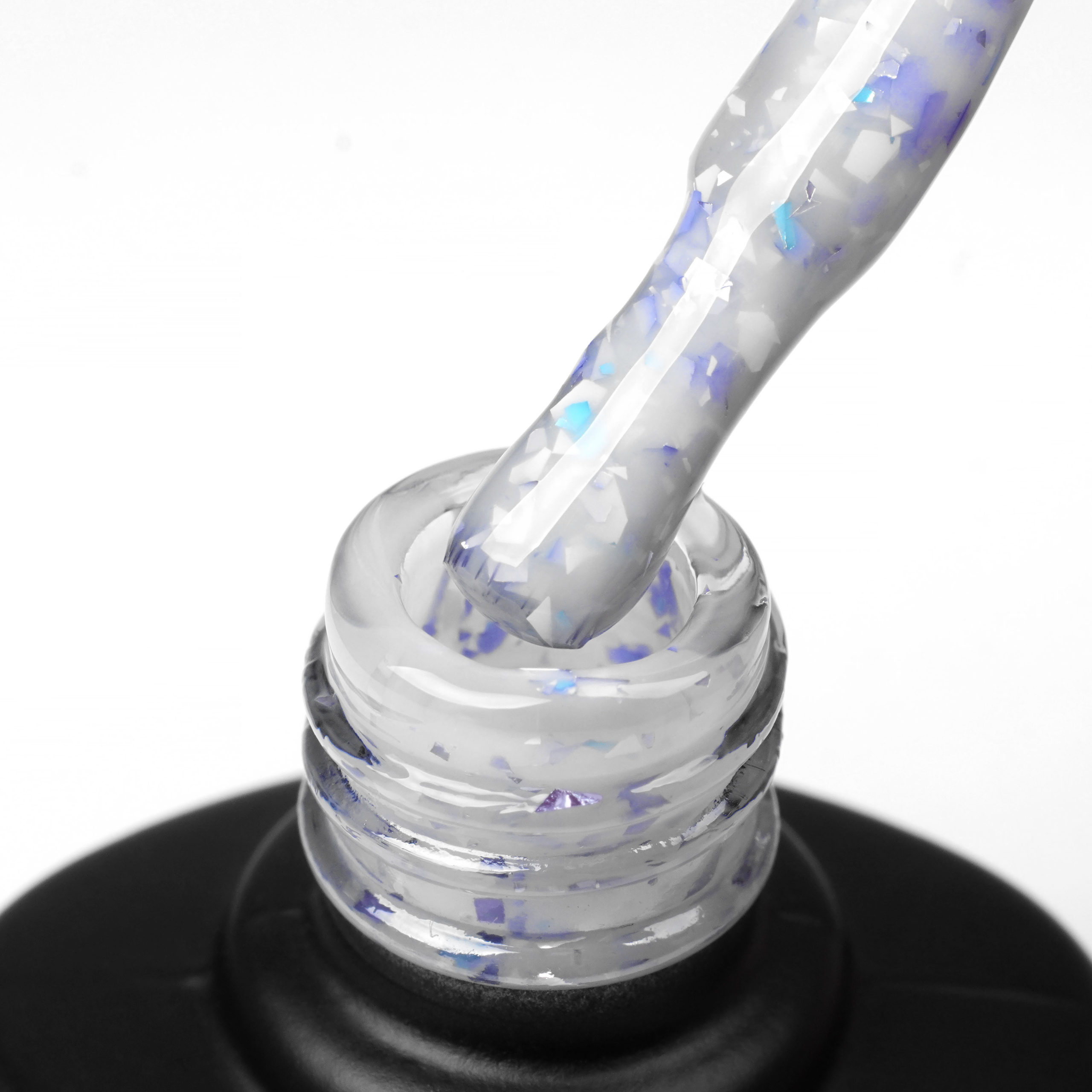 Komilfo Potal Base P013 (сіро-молочний з різнокольоровою поталлю), 8 мл – Komilfo.ua