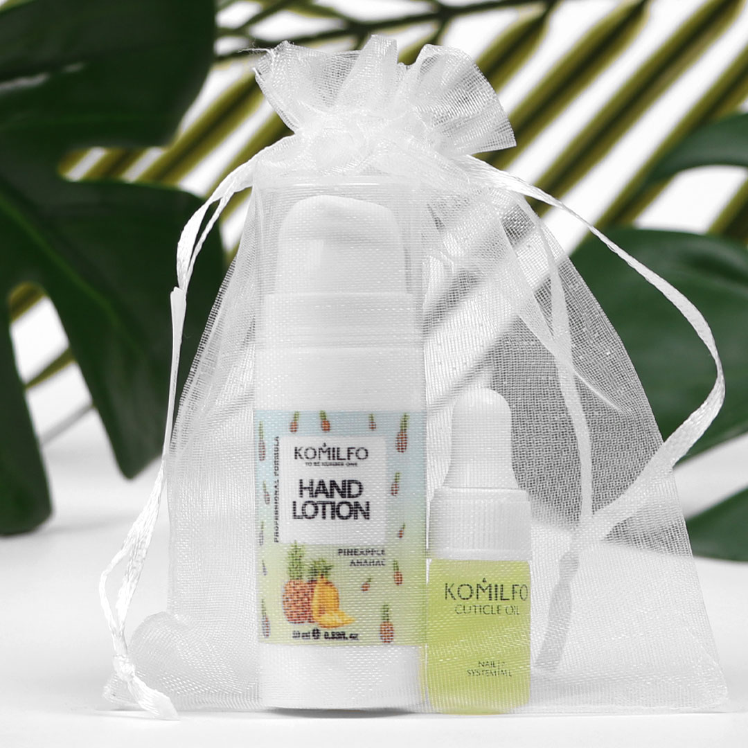 Komilfo Gift Hand Lotion Pineapple, 10 мл та олійка для кутикули, 2 мл – Komilfo.ua