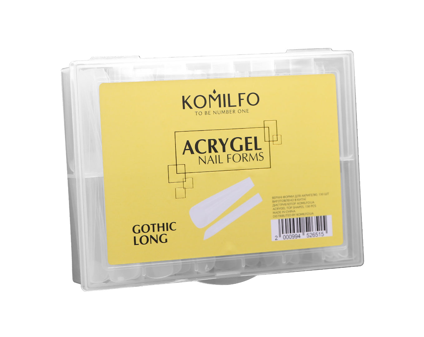 Komilfo Top Nail Forms, Long Gothic - Top Nail Forms, Long Gothic Almond, 130 Pieces – Komilfo.ua